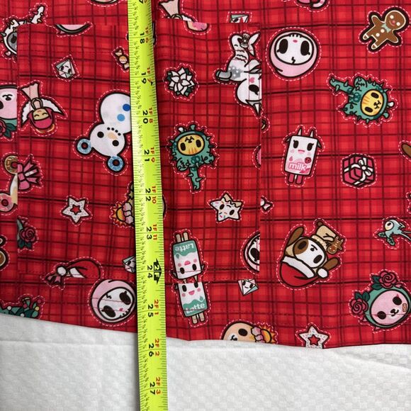 koi | Tops | Tokidoki By Koi Women Sz M Scrub Top Christmas Red Plaid ...